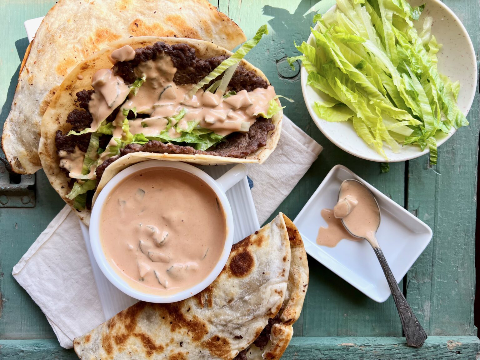 Smash Burger Tacos with Secret Sauce - Random Sweets