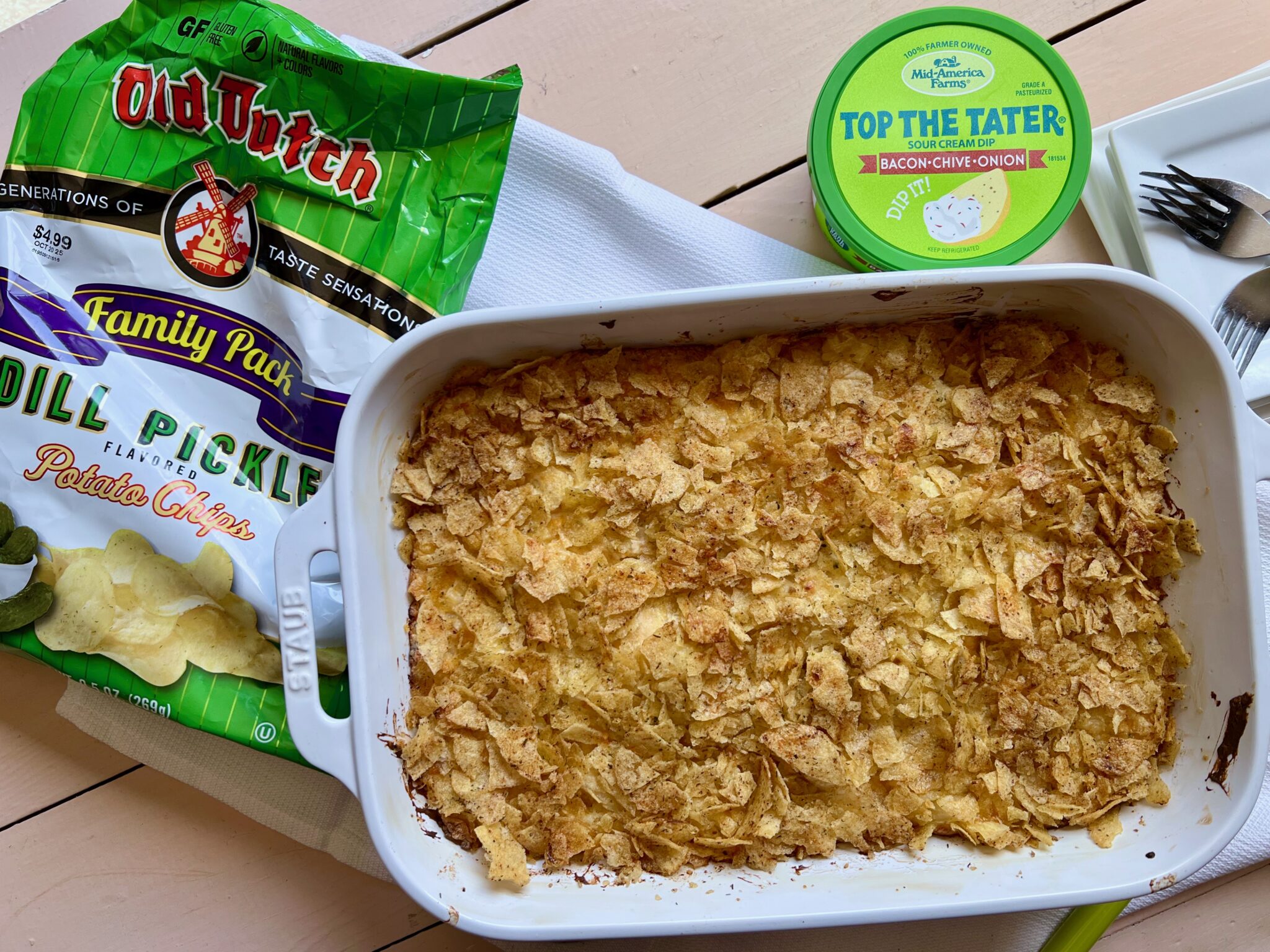 Cheesy Hash Brown Casserole with Top The Tater and Old Dutch Potato ...